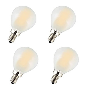 YDJoo E14 G45 LED Globe Filament Bulb Dimmable 6W LED Filament Light Bulb 60W Equivalent E14 European Base Warm White 2700K Frosted Glass Decorative Vintage Bulb for Pendent Chandelier, AC110V(4 Pack)