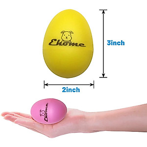 Ehome Easter Egg Shakers, 12Pcs Egg Shakers Musical Instruments, Egg Shakers for Babies, Plastic Eggs for Toddlers 1-3, Easter Baby Shaker Toy, 6 Colors Montessori Baby Maracas(Plastic)