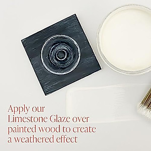 Furniture Glaze - Antique Patina Special Effects Glaze for Chalk Style Furniture Paint, Eco-Friendly Wood Stain, 6 Color Choices - Limestone [White] - Pint (16 oz)