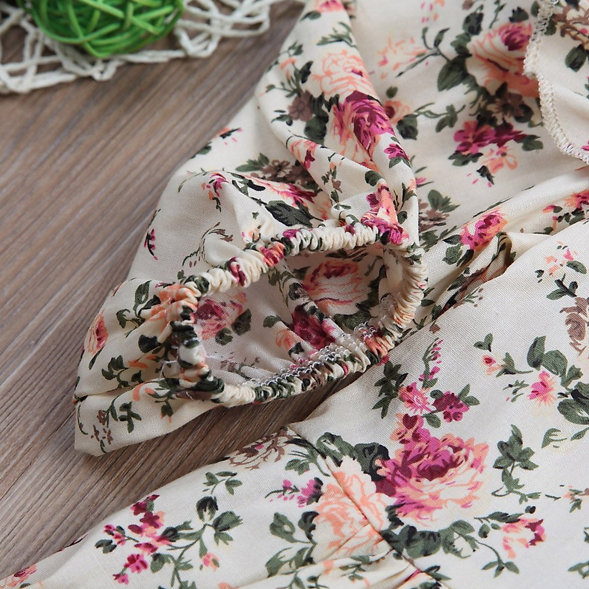 Infant Baby Girl Twins Long Sleeve Ruffles Romper Bodysuit Outfit Clothes (0-6 Months, Floral)