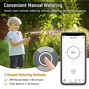 RAINPOINT Sprinkler Timer WiFi Water Timer, Smart Garden Hose Faucet Timer, WiFi Lawn Sprinkler Controller Irrigation System Valve, APP & Voice Control, Automatic Rain Delay (2nd Gen, 2022 Release)