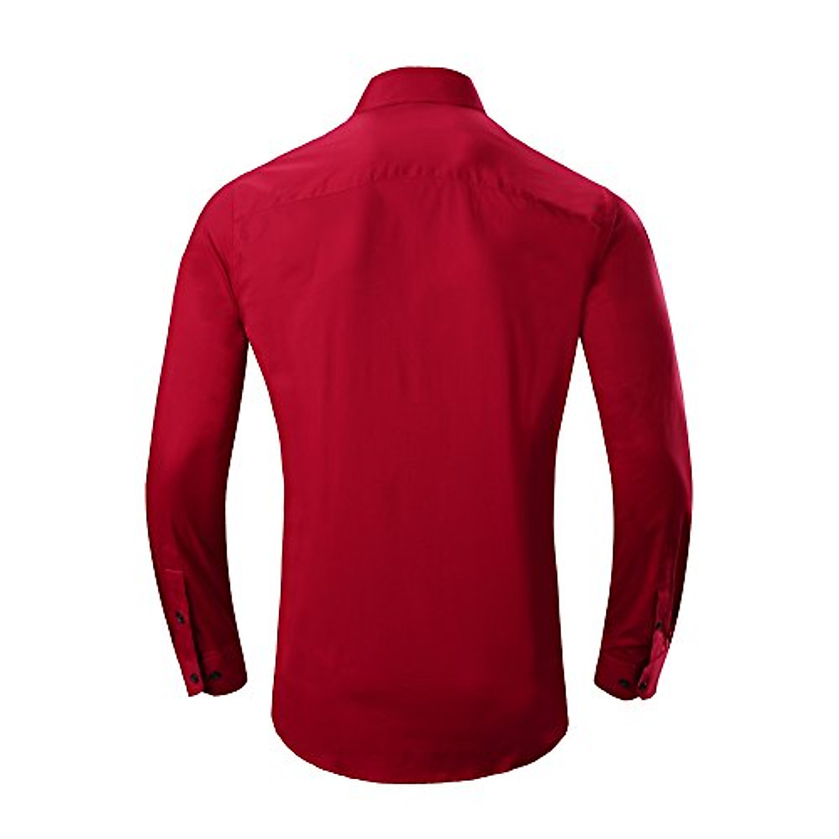 Alex Vando Mens Dress Shirts Regular Fit Long Sleeve Stretch Business Dress Shirts for Men,Red,Large
