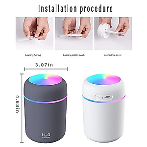 Colorful Cool Mini Humidifier, Essential Oil Diffuser, Aroma Essential USB Personal Desktop Humidifier for Car, Office Room, Bedroom etc,2 Adjustable Mist Modes (Navy Blue)