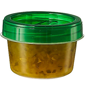 PLASTICPRO 6 Pack Twist Cap Food Storage Containers with Green Screw on Lid- 4 oz Reusable Meal Prep Containers - Small Freezer Containers Microwave Safe Green Plastic Food Storage
