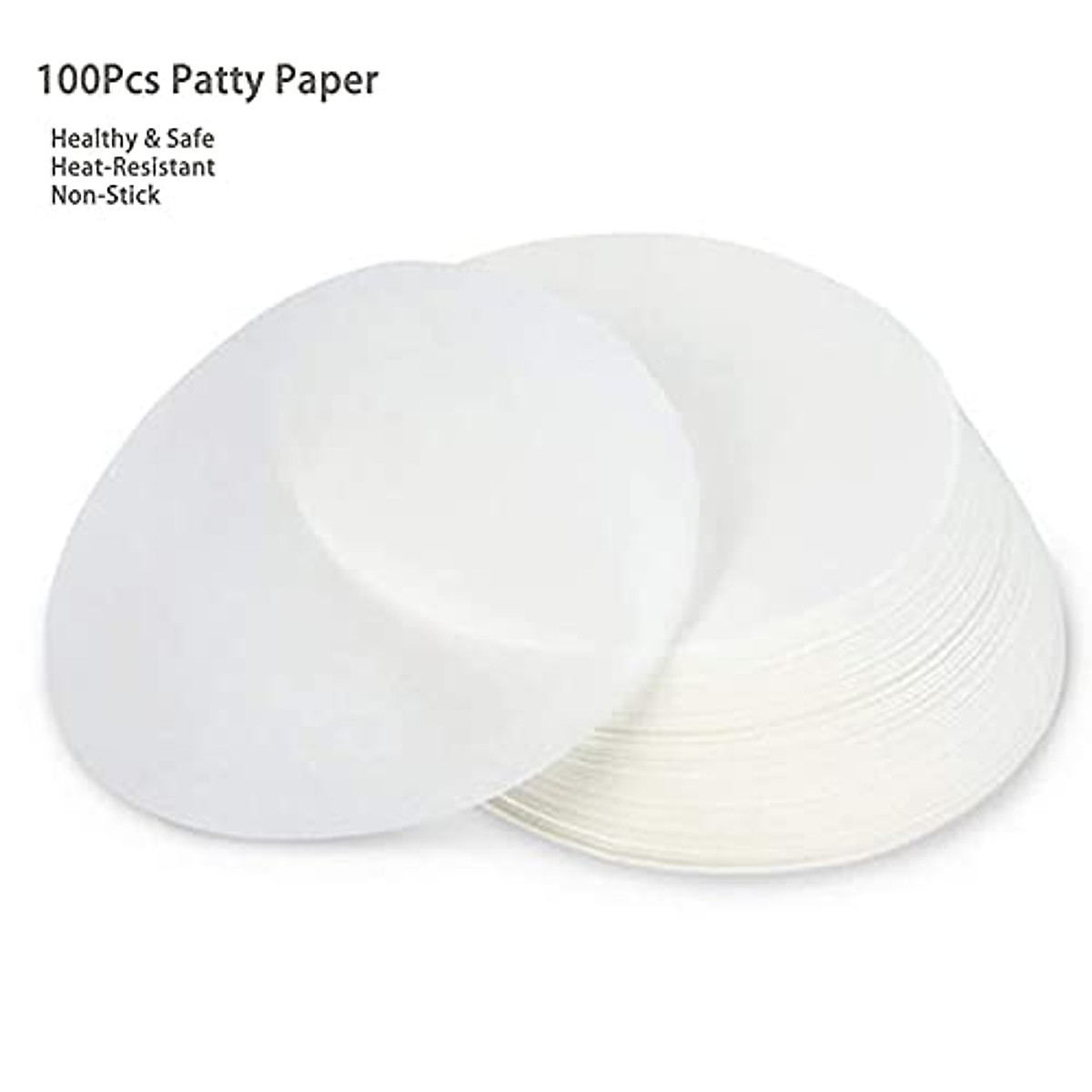 Yierouzi Non-Stick Burger Press with 100Pcs Patty Papers, Hamburger Patty Maker Mold, Hamburger Press Patty, Burger Mold Rings Easy Release Round for Meat, Beef, Veggie Burger, BBQ (Aluminum)