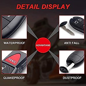cciyu X 2 Flip Key Fob with Key Blade 5 buttons Replacement fit for 08 09 10 11 12 Dodge Series with FCC M3N5WY783XF