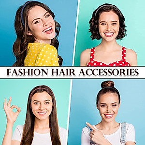 WOVOWOVO 7mm Thin Headbands For Women, 12 Pcs Plastic Headband with Teeth Head Bands Combing Hairbands Hair Accessories for Girls, Teens and Women