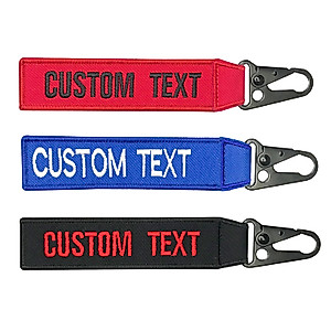 mvcen Personalized Embroidery Keychain, Custom Name Tag Personalized Keychain Custom Luggage Tags Key Ring Accessories for Crate, Backpacks, Car, Keyring, Gift