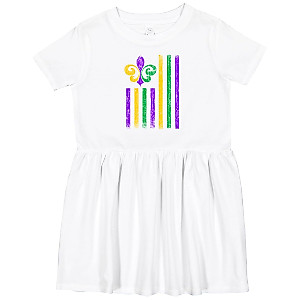 inktastic Mardi Gras Flag 2 Toddler Dress 2T White 33ed9
