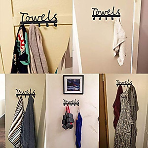 Eywlwaar Metal Towel Racks Towel Holder Sandblasted Wall Mount Rustproof and Waterproof for Kitchen Storage Organizer Rack, Bathroom Towels, Robes, Clothing (Style-Towels-2)