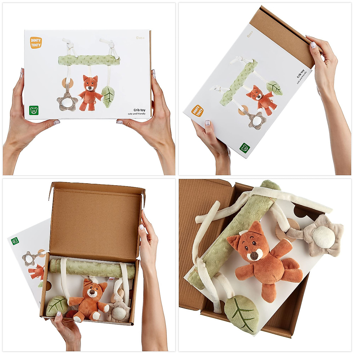 Crib Toys Accessories – Baby Crib Toys Hanging for Girls and Boys, Stroller and Car Seat Toys, Plush Rattle Toys with Sound, for Babies 3-12 Months