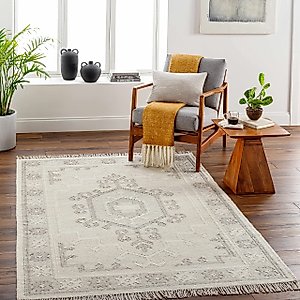 Hauteloom Afra Wool Living Room, Bedroom Area Rug - Gray - 8' x 10'