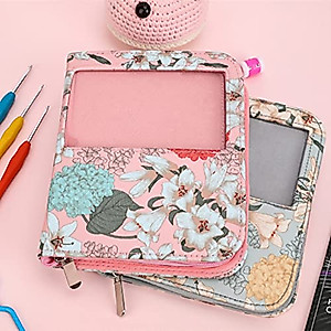 QZLKNIT Clear Crochet Hook Case, Portable Organizer Bag for Crochet Needles and Other Knitting Accessories, Easy to Carry for Crochet Beginners and Knitting Lovers(Only Bag)