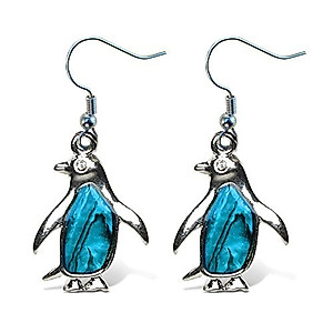 Puzzled Penguin Earrings-ocean Life-1.35 Inch-unique Gift and Souvenir-item#6814
