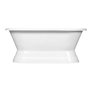 Signature Hardware 907547-66-RR Henley 66" Cast Iron Double-Ended Pedestal Tub with Rolled Rim