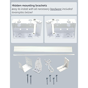 Linen Avenue Cordless Faux Wood Blind White 47 W x 48 H, Flush Inside Mount (No Valance Side Pieces Included, Arrives ½ Inch Narrower)