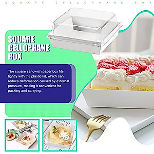 Cmkura 50 Pack 5" White Square Disposable Paper Charcuterie Boxes Food Containers Bakery Boxes for Cake, Cookies, Sandwich