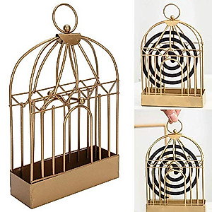 Mosquito Coil Holder, Beautiful Gold Sturdy Mosquito Repellent Coil Holder, Durable Garden for Courtyard