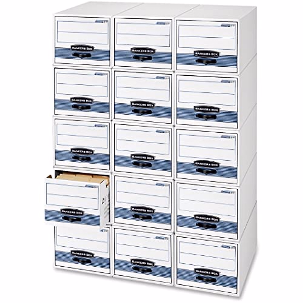 Bankers Box STOR/DRAWER STEEL PLUS Extra Space-Saving Filing Cabinet, Stacks up to 5 High, Letter, 6 Pack (00311)