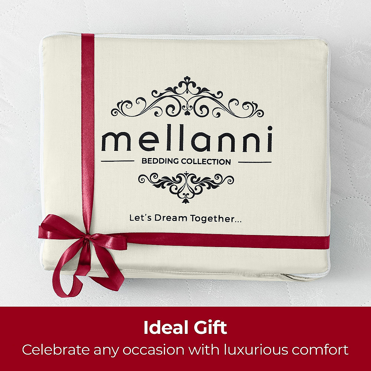 Mellanni 400 Thread Count Cotton Sateen Sheets Set - 4 Piece White Bed Sheets Set - Fits Mattresses up to 16" Deep - Cooling Sheets for Hot Sleepers (Full, Ivory)