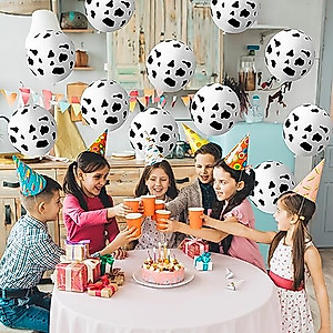 Cow Print Balloons, 30 Pcs Cute Cow Latex Balloons for Kids Party, Black White Western Cowboy Cowgirl Balloons for Boys Girls Farm Theme First Rodeo Birthday Baby Shower Party Decorations Supplies
