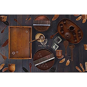 Islandoffer Wood Plate, Wooden Round Tray, Wooden Sushi Soy Dish tray