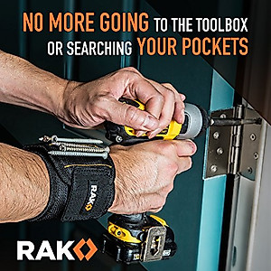 RAK Magnetic Wristband for Holding Screws - HVAC Tools Gifts for Men Who have Everything - Wrist Magnet Tool or Screw Holder for Handyman, Tech Geek, Mechanic, Electrician - Birthday Gifts for Dad