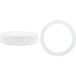 Cornucopia Wide Mouth Plastic Mason Jar Lids with Silicone Seal Rings (24-Pack Deluxe Set)