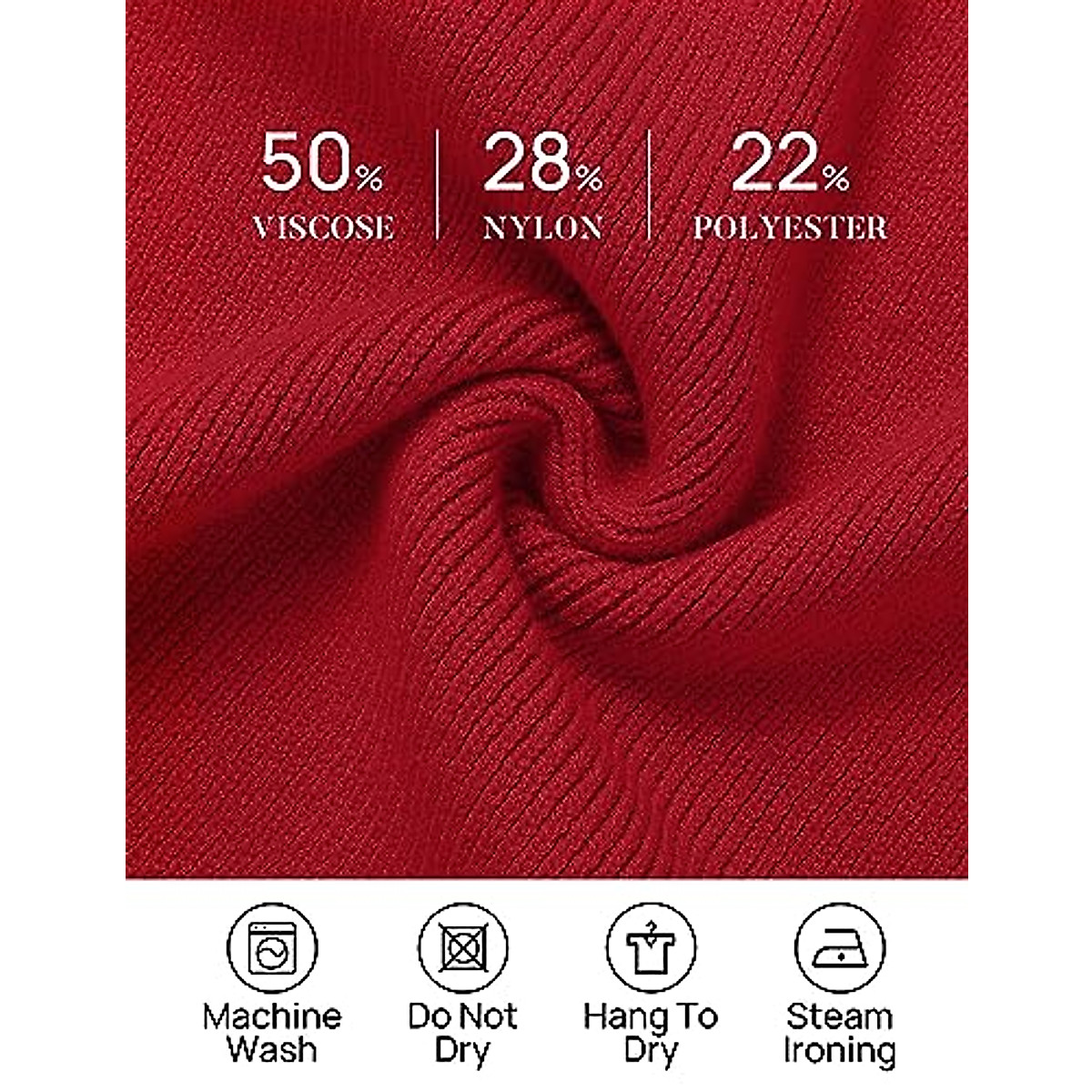 ZESICA Women's 2023 Fall Turtleneck Sweaters Dress Oversized Long Lantern Sleeve Casual Knit Pullover Short Dresses,Red,Small