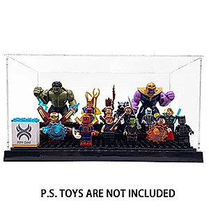 Display Case for Minifigure Action Figures Blocks, Display Box Storage for Lego Minifigures, Gifts for Lego Lovers,Black