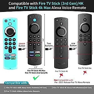 [3 Pack] Remote Cover for Firestick Remote (3rd Gen) Anti Slip Silicone Protective Case Cover Compatible with Fire TV FireStick 4K / 4K Max Voice Remote