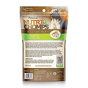 NutriChomps Dog Chews, 6-inch Braids, Easy to Digest, Rawhide-Free Dog Treats, Healthy, 4 Count, Real Chicken flavor