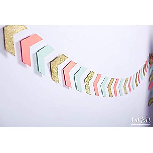 Mint Coral Arrow Banner Tribal Party Supplies Wild One Boho Garland Gender Reveal Party Baby Shower Decorations Back to School Classroom Garland Graduation Nursery Decorations 13 Feet 42 Pcs