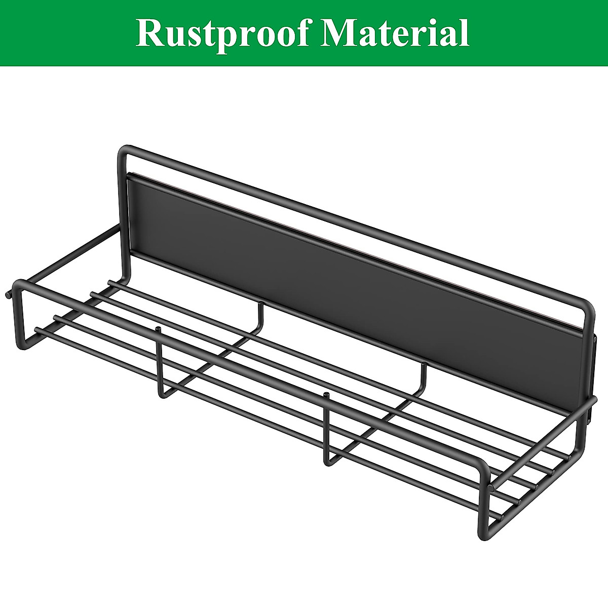 HuggieGems 4 Pack Magnetic Spice Rack Organizer for Refrigerator and Microwave Oven, Metal Fridge Shelf for Kitchen, Black