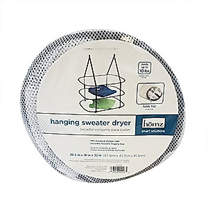 HOMZ 4240006 Sweater, Delicates, Swimsuit, 3 Tier Drying Surface, 10Lb Capacity Hanging Dryer, Set of 1, Black