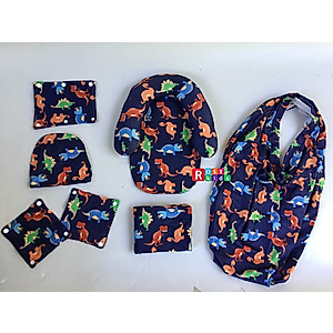 9pc Baby Boy Baby Girl Ultimate Set of Infant Car Seat Cover Canopy Headrest Blanket Hat Nursing Scarf, 25JE11