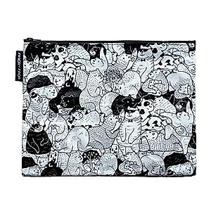 ODDS N TOTES Jumbo Zipper Pouch | Made from Recycled Plastic. Travel Toiletry Bag, Zipper Pouch for Art School Office Supplies (Extra Large) - Bundle Pack of 4