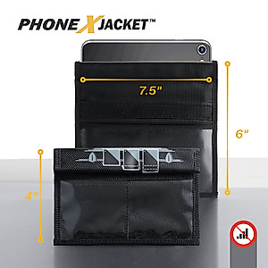 Faraday Defense Non-Window Faraday Bag Jacket for Cell Phones - Two Pack | Fast, Easy Access for Device Shielding - Law Enforcement & Military, Travel & Data Security, Executive Privacy