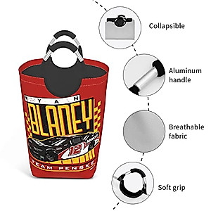 Ryan Blaney 12 Large Laundry Basket Laundry Hamper Bag Washing Bin Clothes Bag Collapsible Tall with Handles Waterproof Bathroom College Essentials Storage for College Dorm, Family