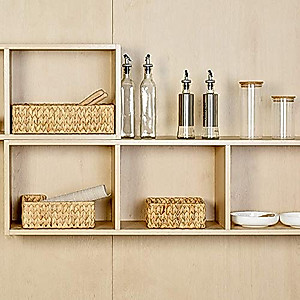 FairyHaus Natural Cedar Wooden Coat Hangers 18Pack & Wicker Baskets for Organizing 3Pack