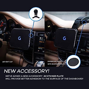 GAZE Car Wide H V2 Wireless Car Charger Compatible with Galaxy Z Fold 6, 5, 4, Dual Coil Portrait Viewing Capable Fast Charging auto Clamping car Mount