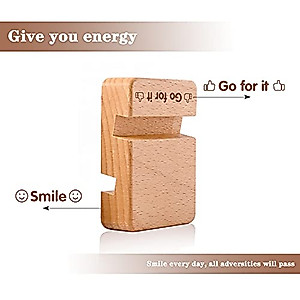Wood Cell Phone Stand Wooden Portable Mobile Holder,Natural Bamboo Wooden Desktop Tablet Mobile Phone Holder for All Kinds of Phone iPad Mini,Double Groove Design