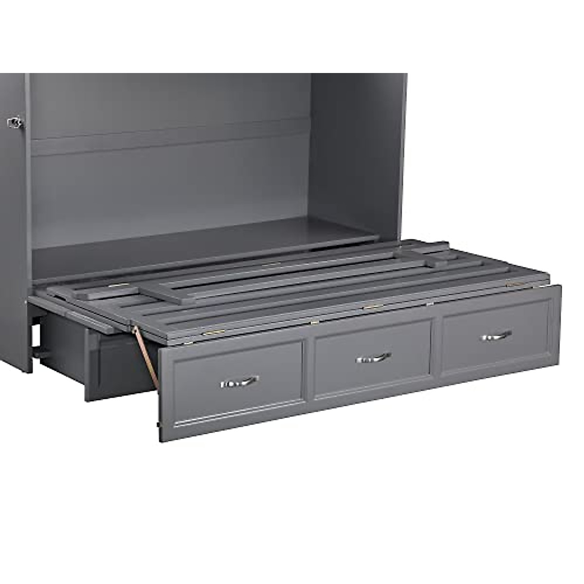 AFI Deerfield Murphy Bed Chest with Charging Station, Queen, Grey
