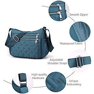 KARRESLY Crossbody Purse for Women Multi Pocket Cross Tote Small Travel Shoulder Bag Casual Messenger Bag(Blue)