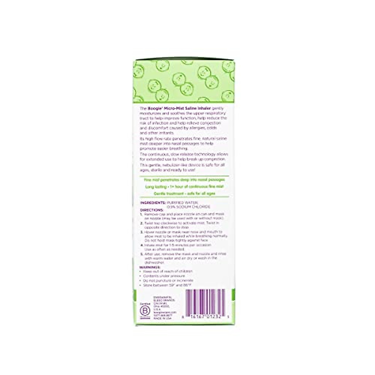 Boogie Micro-Mist Inhaler Saline Spray 1.7oz Unscented - Pack of 1