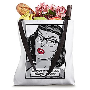 Underestimate Me That'll Be Fun Vintage Pop Art Girl Quote Tote Bag
