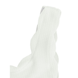 SweatyRocks Women's 2 Pieces Swimsuit High Waist Scalloped Trim Lace Up Bikini Set Plain White L