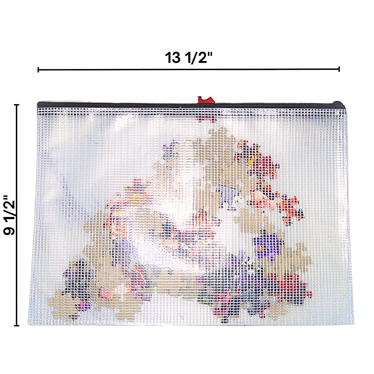 12pcs A4 Mesh Zipper Pouches | Clear Plastic Pouches with Zipper | mesh Zipper Pouch Document Bag |Puzzle & Board Games Storage Bag, Office Supplies