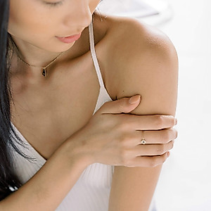 Honeycat Tiny Inner Compass Crystal Disc Ring in Gold, Rose Gold, or Silver | Minimalist, Delicate Jewelry (Gold, 6)