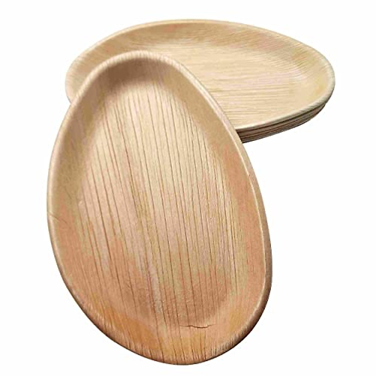 Dtocs Palm Leaf Plates Pack 50, 10X6 Inch Oval | Eco-friendly, Compostable, Natural, Organic Disposable Party Plates For Wedding, Camping, Birthday Dinner | Better Than Bamboo, Paper Plates